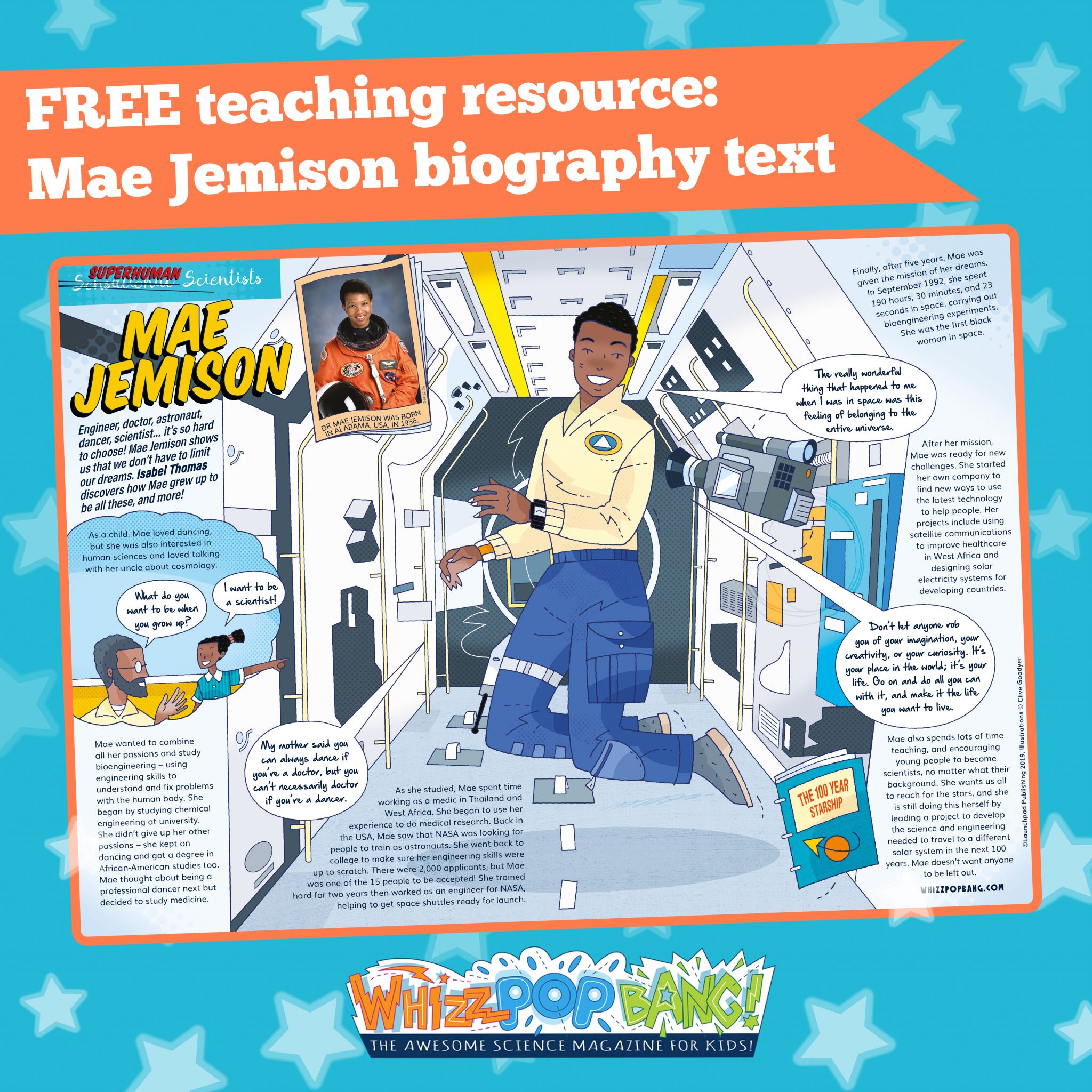 FREE teaching resource: Sensational Scientist, Mae Jemison – Whizz Pop ...